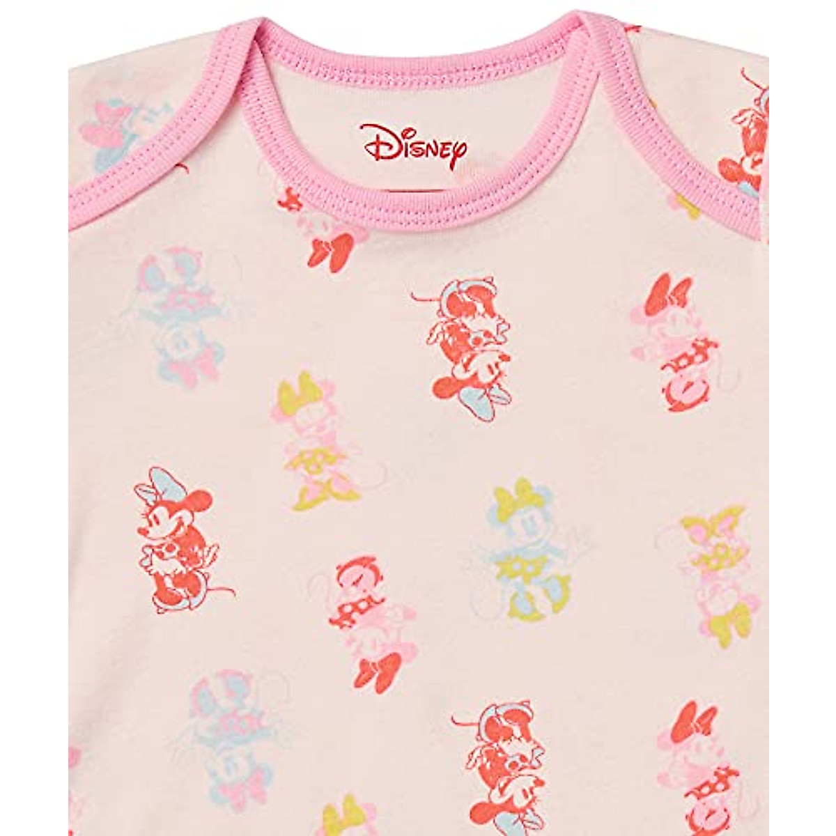 Amazon Essentials Disney | Marvel | Star Wars | Princess Baby Girls' Short-Sleeve Bodysuits, Pack of 6, Minnie Rainbow Chaser, 18 Months