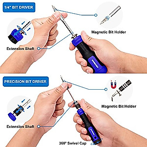 SHARDEN Precision Screwdriver Sets Magnetic 1/4 Inch Nut Driver Set Multi Screwdriver 191-in-1 Repair Tool Kit for Computer, iPhone, Laptop, Cell Phone, PS4, Nintendo, Xbox, Electronics, Household…