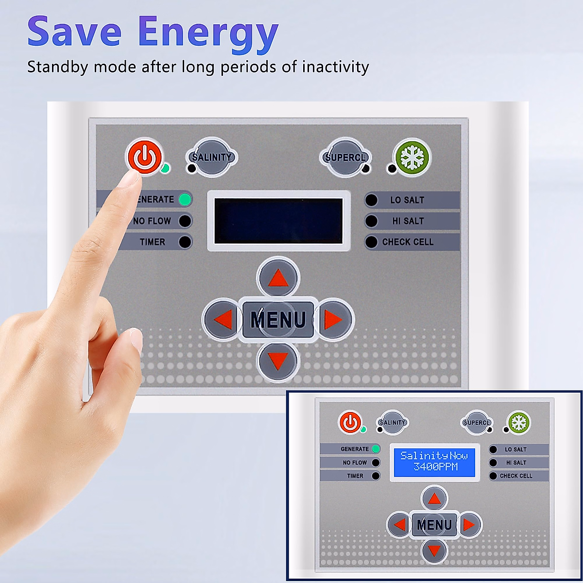 CHLORWORKS Salt Chlorine Generator for Swimming Pool – up to 40,000 Gallon Inground Salt Pool, Salt Water Pool Chlorinator System, Easy Program, 110V/220V, 1.5" & 2''Connection