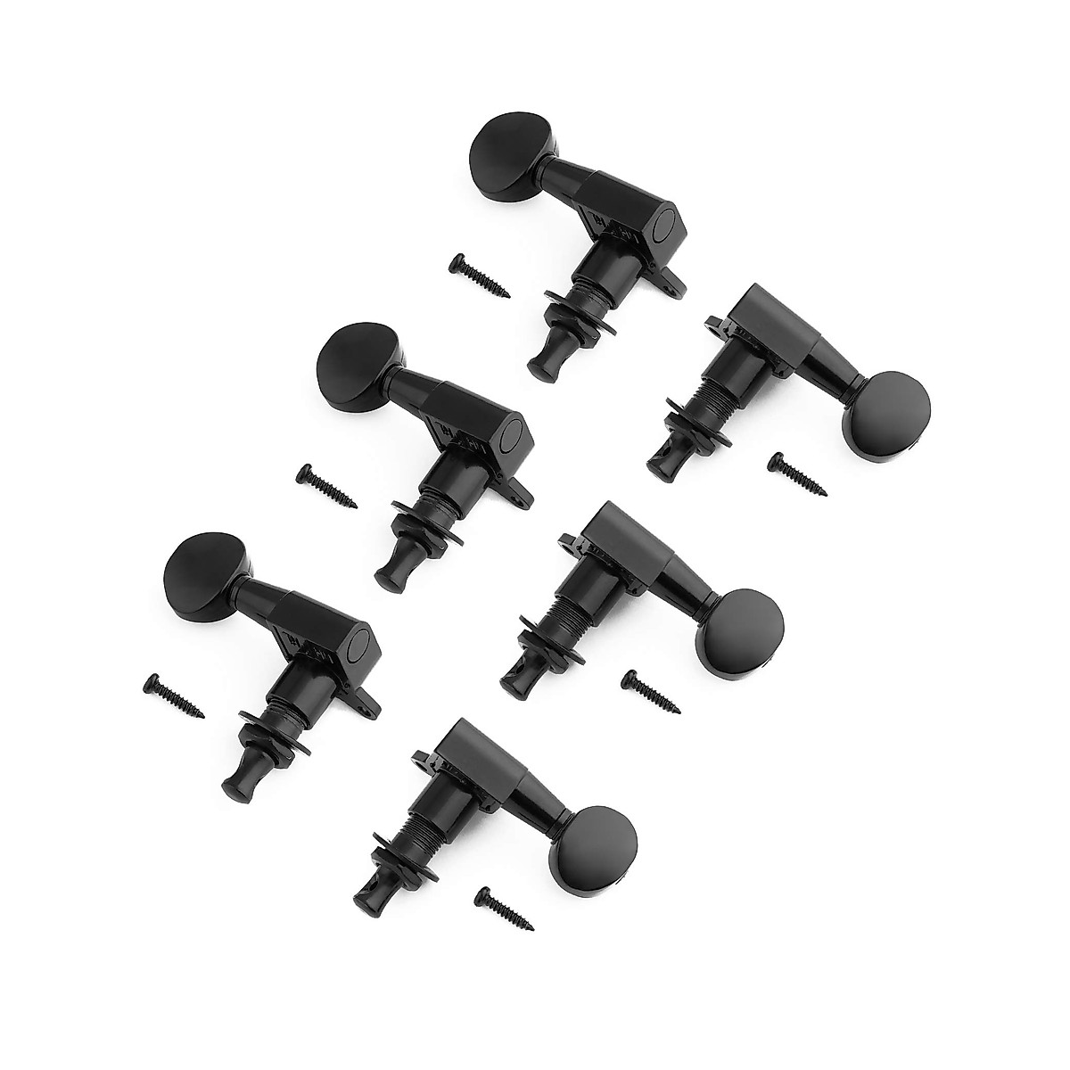 Holmer Guitar String Tuning Pegs Tuning Machines Sealed Machine Heads Grover Tuners Tuning Keys Oval Button 3 Left 3 Right for Electric Guitar or Acoustic Guitar Black.