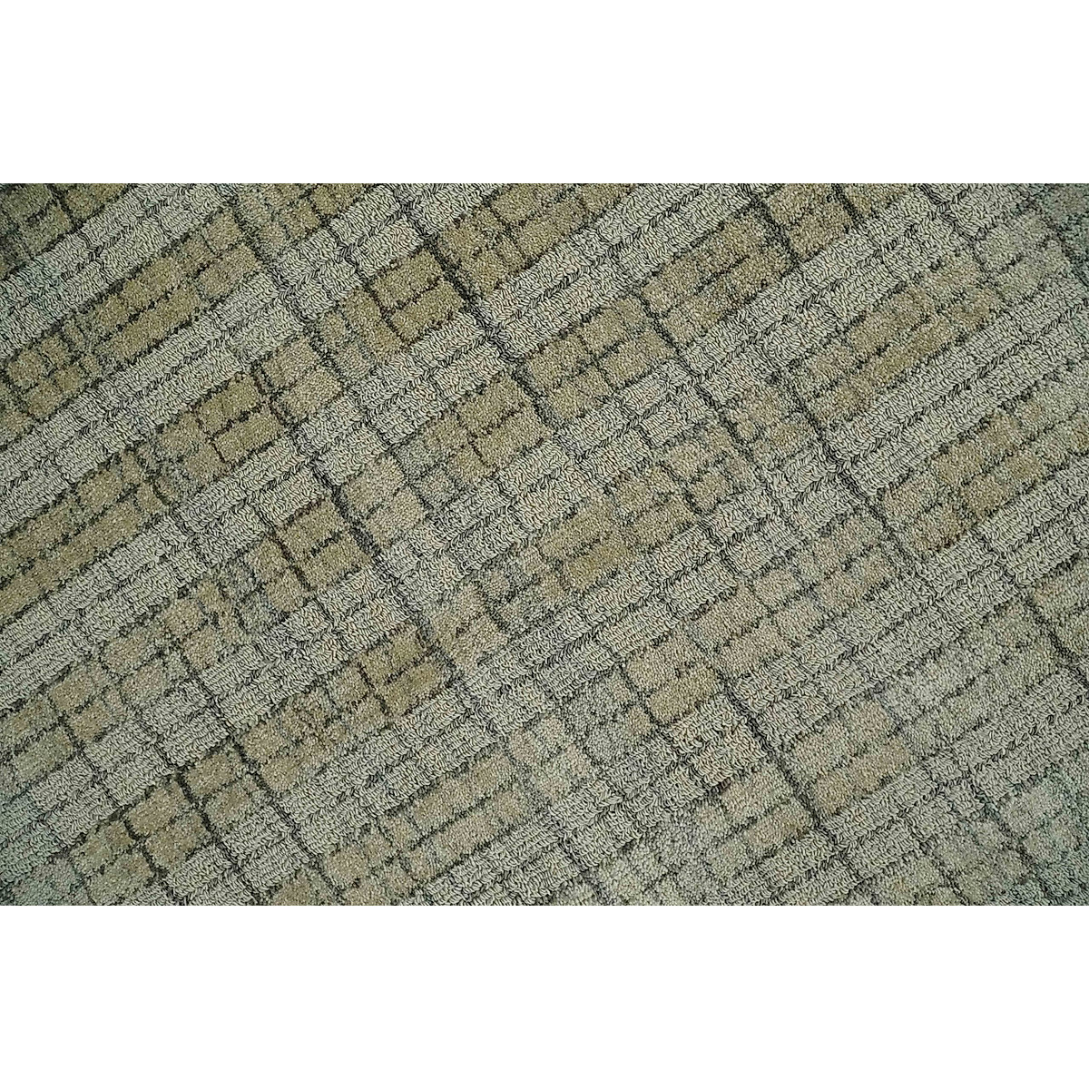 Artisan's Arc Checkered Scandinavian Hand Made Blended Wool Flatwoven Area Rug, Camel, Beige and Gray, 8x10 | KE16810