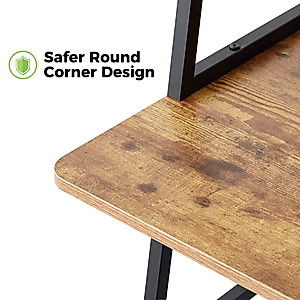 Eureka Ergonomic Computer Desk with Hutch, 43" Ladder Desk with Storage Shelves for Home Office PC Writing Table, Space Saving Rustic Brown