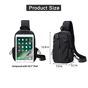 Qckarobe Small Crossbody Bag Men Sling Bag Women Shoulder Bag Mini Backpack One Strap Backpack Chest Bag Black Cycling Travel Gym Walk