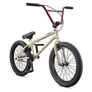 Mongoose Legion L80 Freestyle BMX Bike for Advanced-Level Riders, Adult Men Women, 4130 Chromoly Frame, and 20-Inch Wheels, Tan