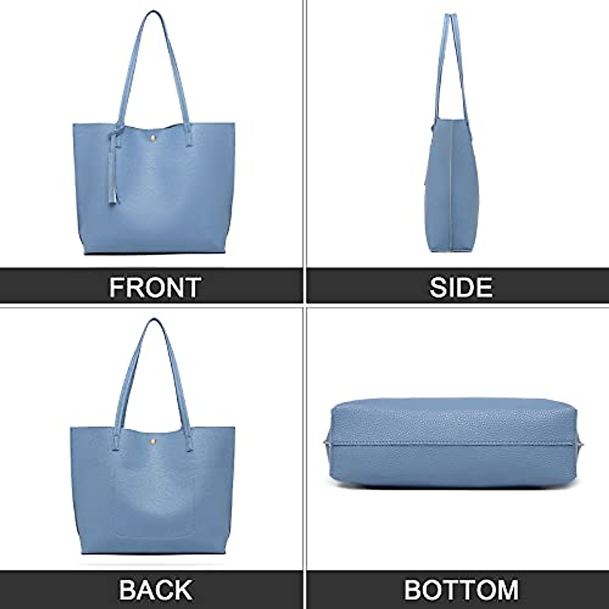 Lieseh Women's Bohemian Tote Bag for Shoulder and Hand with Inner Pocket (Blue)