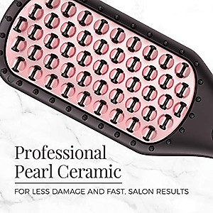 Remington Remington pro pearl full size ceramic heated smoothing brush purple cb7400p, Black