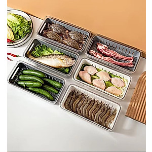 Frianchlly 1PCS Produce Saver Rectangular Food Storage Container, White, 11.5 x 3 x 3 Inches, Airtight, Leak Proof, Reusable, Durable, Dishwasher Safe