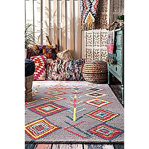 nuLOOM Belini Hand Tufted Wool Area Rug, 9' 6" x 13' 6", Grey