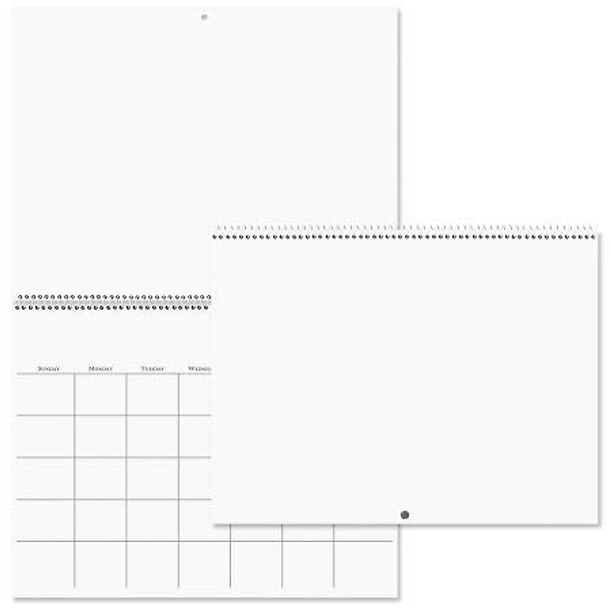 Blank Scrapbook Wall Calendar, Undated, 12-Inch x 9-Inch Size Closed, 18-Inch Size Open, Large Bookstore-Quality, DIY Spiral-Bound Hanging Monthly Calendar for Kitchen & Office, by Current