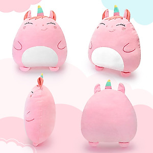 Stuffed Animals Plush Toy 16inch Pink Cute Stuffed Animals for Girls Cartoon Kid's Plush Toy Pillows Soft Lumbar Back Cushion Valentines Day Birthday Gifts for Kids Children