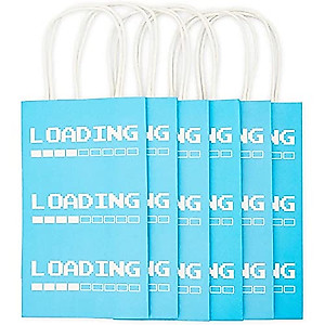 BLUE PANDA Video Game Party Favor Gift Bags for Kids Birthday (4 Assorted Designs, Kraft Paper, 24 Pack)