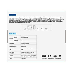 Arylic S10 WiFi & Bluetooth 5.0 preamplifier/Audio Receiver, Wireless multiroom/multizone Home Stereo Music Receiver Circuit Module with Airplay，Spotify Connect and Remote Control for DIY Speakers