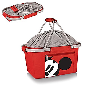 ONIVA - a Picnic Time brand 645-00-100-014-11 Metro Basket Collapsible Cooler Tote, Mickey Mouse - Red