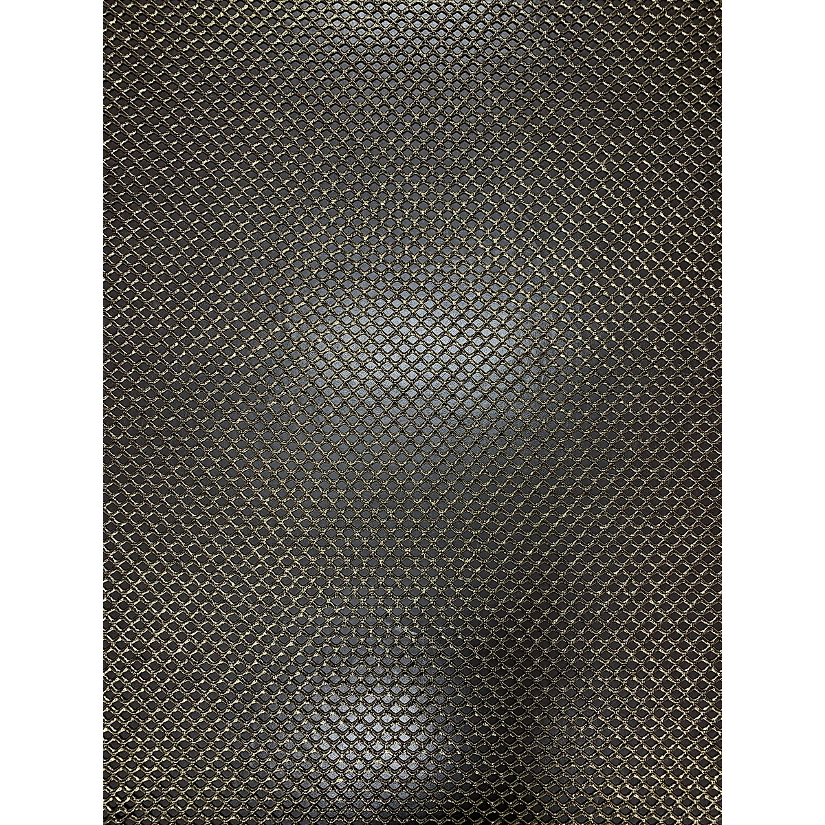 Diamond Mesh Big Hole 0.5 Inch with or Without Silver Foil Stretch Polyester Spandex Mesh Fabric by The Yard (Black with Gold Foil)
