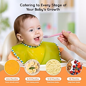 X-Bosak Baby Food Maker, 13 In 1 Baby Food Processor for Fruit Vegetable Meat, 600ML Baby Food Blender with 8 Blades, Baby Shower Gifts Set (White)