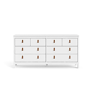 Tvilum 8 Drawer Double Dresser, White