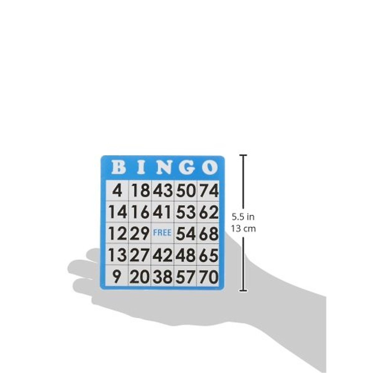 50-Pack Blue Reusable Bingo Cards with Unique Numbers for 50 Players - Family Bingo Game Accessories - Use with Clear Chips