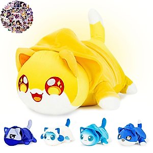 MAI SHU QI WJ® 61-PCS 丨 9.8-inches NOI Cat Plush + 60-Sticker - Meow Cat Plush Collection - 100% Polyester Plushie Pillow Embroidered - Soft Cat Stuffed Animal Collectible (NOI Cat Plush)