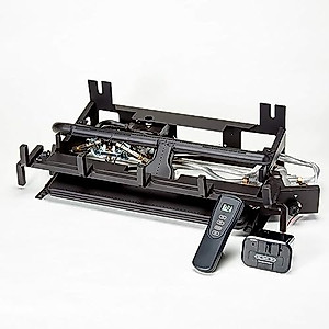 Duluth Forge DLS-24R-2 Dual Fuel Ventless Fireplace Logs Set with Remote Control, Use with Natural Gas or Liquid Propane, 33000 BTU, Stacked Red Oak, 24 Inches