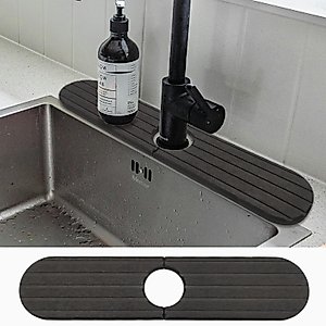 Laidawoo Kitchen Faucet Absorbent Mat, Diatomite Splash Guard for Sink Faucet, Faucet Mat for Kitchen Sink, Diatomaceous Earth Fast Drying Stone Sink Tray,Quick-Drying Water Absorbing Stone Tray