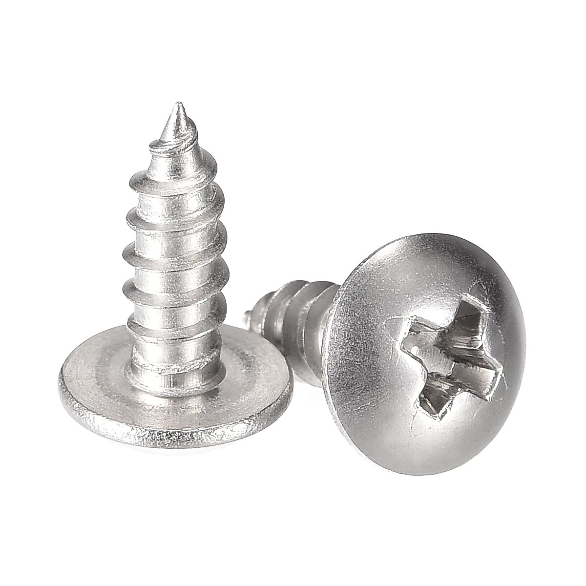 uxcell Phillips Head Self Tapping Screws, #6 x 3/8" 304 Stainless Steel Wood Sheet Metal Screw 50pcs