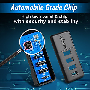 Klutchtech 2021 2022 2023 2024 Model 3/Y Glove Box USB Hub, 4-in-1 USB Hub Glove Box Dash Cam Flash Drive Docking Station Compatible with Model Y Model 3 Accessories -Convex