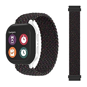 SimpleThings Nylon Solo Loop Compatible for Gizmo Watch Gabb Watch 1/2/3 Watch Band Replacement, 20mm Braided Breathable Stretchy Sport Watch Strap for Kids Boys Girls