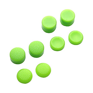 eXtremeRate 8 Pcs Green Anti-Slip Silicone Joystick Cap for PS4 Contrller, Control Thumb Stick Grips Cover for PS4, Precision Platporm Raised Analog Sticks Caps for PS4 Slim Pro Controller