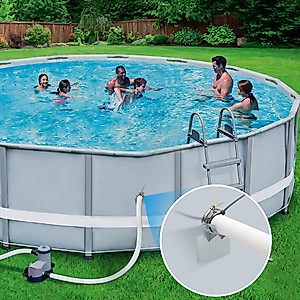 Magoog Swimming Pool Pipe Holders 3 PCS, Fits 1.5'(MAX) Above Ground Swimming Pool Hose Support Brackets, Prevent Pipe Sagging, with 3 Tapes, 6 Cable Ties& 3 Stainless Steel Hose Clamps