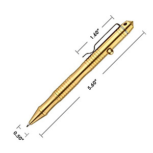 SMOOTHERPRO Solid Brass Bolt Action Pen Heavy Duty for Tremor Parkinson Arthritic Hands Business Office Signature EDC Pocket Carry (BB201)