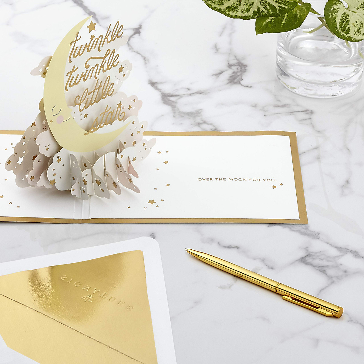 Hallmark Signature Paper Wonder Pop Up Baby Shower Card for New Parents (Twinkle Twinkle) Welcome New Baby, Congratulations, Gender Reveal