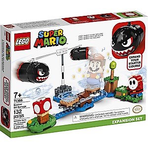 LEGO Super Mario Boomer Bill Barrage Expansion Set 71366 Building Kit; Toy for Kids to Add to Their Super Mario Adventures with Mario Starter Course (71360) Playset (132 Pieces)