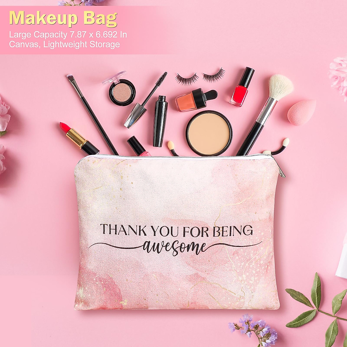 Employee Appreciation Gifts, Appreciation Gifts for Coworkers, 8 Pcs Christmas Gift for Employees Coworkers Teacher Staff Principal Nurse, Cool Thank You Gifts Baskets w/ Tumbler Notebook (Pink)