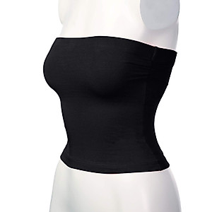 HATOPANTS Tube Crop Shapewear Tops Strapless Cute Sexy Cotton Basic Casual Black L