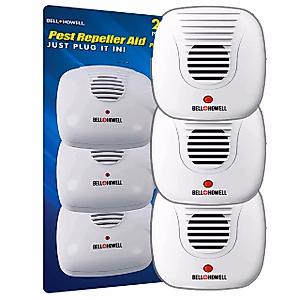 Bell + Howell Ultrasonic Pest Repeller Home Kit (Pack of 3), Ultrasonic Pest Repeller, Pest Repellent for Home, Bedroom, Office, Kitchen, Warehouse, Hotel, Safe for Human and Pet