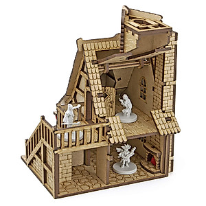 TowerRex Big House D&D Terrain Town Buildings - DND Accessories for Dungeons & Dragons, Pathfinder, Warhammer, Tabletop Battle map Grid, Wargaming Terrain, Scenery for 25mm 32mm 28mm Miniatures