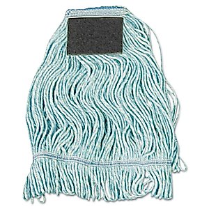 Boardwalk BWK902BL Loop-End Mop Head with Scrub Pad - Blue, Medium (12/Carton)