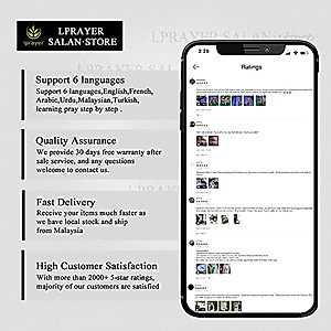 Asheep Smart Muslim Prayer Mat for Kids, Muslim Prayer Rug Electronic Islamic Prayer Mat with Worship Step Guide for Kids Toddlers, Kid Ramadan Gifts, 43.3x27.5 in (Color : Dark Blue)