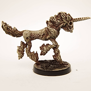 Stonehaven Miniatures Flaming Undead Unicorn Figure (for 28mm Scale Table Top War Games) - Made in USA
