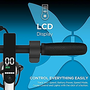 Hover-1 Jive Electric Scooter 16 MPH, 8 Mile Range, 5HR Charge, LCD Display, 8.5 Inch High Grip Tires, 264 LB Max Weight, Cert Tested, For Kids, Teens, Adults, White