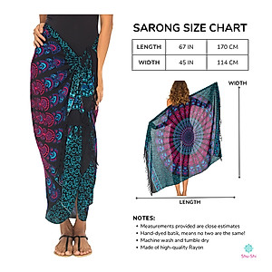 SHU-SHI Sarong Cover Ups for Swimwear Women Long Pareo Beach Wrap Skirt Mandala Bikini Cover Up