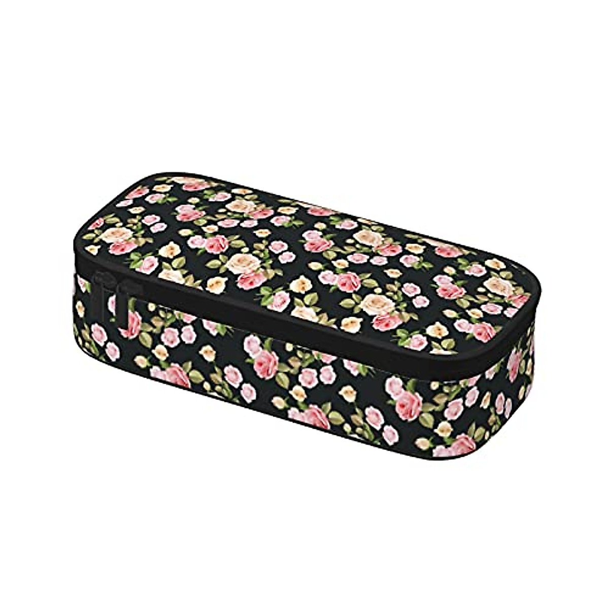 Gocerktr Floral Pencil Case Large Capacity Pencil Bag Double Zippers Pen Bag with Compartments Multifunction Makeup Bag for Women
