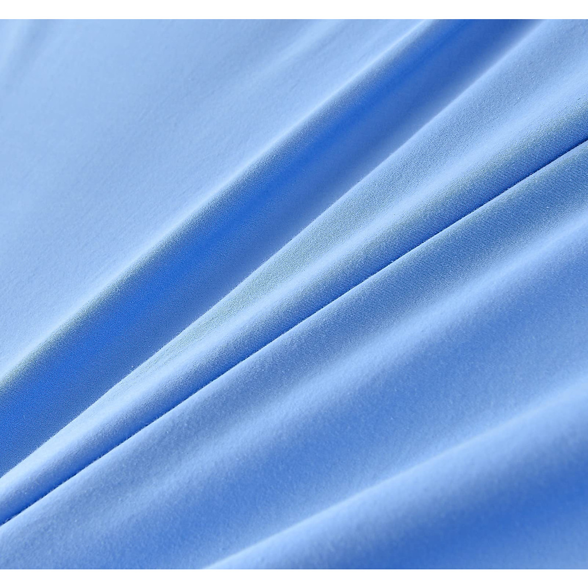 Colourful Snail 100-Percent Natural Washed Cotton Duvet Cover Set, Ultra Soft and Easy Care, Zipper Closure, Corner Ties, Simple Bedding Style, King, Blue (Comforter Not Included)