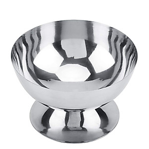 Wallfire Stainless Steel Ice Cream Cups Serving Dessert Dish Bowls Large Capacity 200ml Round Yogurt Cup Dessert Bowl Suited For, Snacks, Cereal, Salad Fruit Pudding (Short)