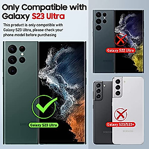 GooseBox for Samsung Galaxy S23 Ultra Wallet Case with Card Holder (5 Cards Slot), S23 Ultra Wallet Case for Women Men& Kickstand Double Layer TPU Heavy Duty Shockproof Rugged Case (Black)