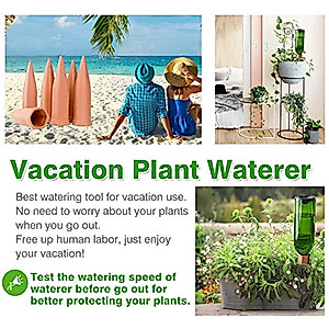 Plant Watering Devices 6 Pack Terracotta Vacation Plant Waterer Wine Bottle Watering Stakes Slow Release Plant Watering Spikes Perfect Self Watering Devices for Indoor Outdoor Plants