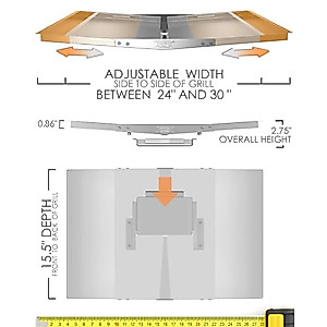 Grease Tray for Gas Grill - Adjustable Drip Pan for 4/5 Burner Models from Nexgrill, Dyna Glo, Expert Grill, Kenmore, BHG and More - Galvanized Steel Grill Replacement Parts(24"-30")