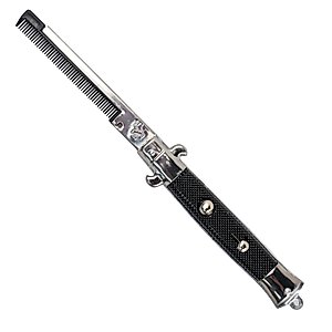 Rhode Island Novelty 9 Inch Stainless Steel Switch-Blade Folding Pocket Comb, One Piece