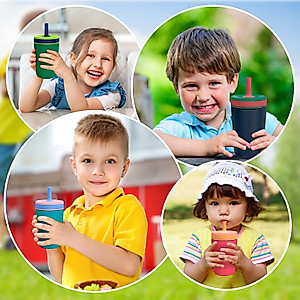 Vodolo Straw Replacement Compatible with Zak Straw Cups,4PCS 15 oz Tumbler Water Bottle Reusable Silicone Straw BPA-Free with Straw Cleaning Brush for Zak Designs Kelso 12 oz Cups