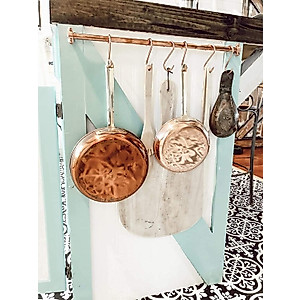 LiuliuBull Set of 6 Copper S Hooks for Hanging Pots and Pans,Made from Authentic Heavy Duty Soild Copper,Beautiful and Long Lasting